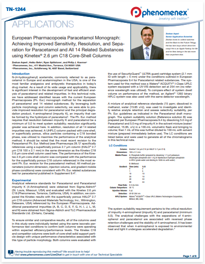 Download the FREE Paracetamol Technical Note